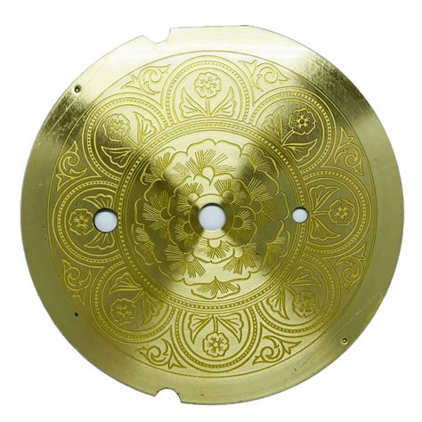 Vintage Brass Clock Dial Engraved Floral Design Made In Germany 1