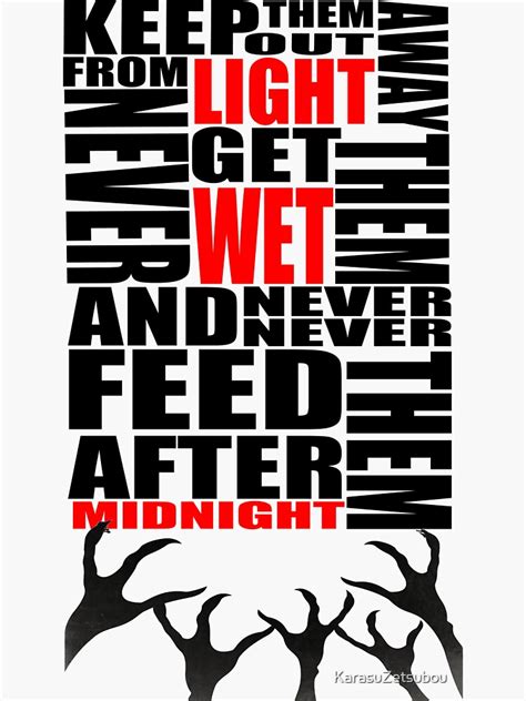 Gremlins Rules Core Sticker For Sale By Karasuzetsubou Redbubble