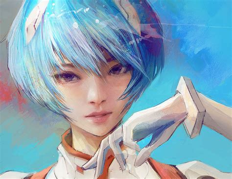 Fan Art Rei Ayanami Neon Genesis Evangelion Wataboku Neon