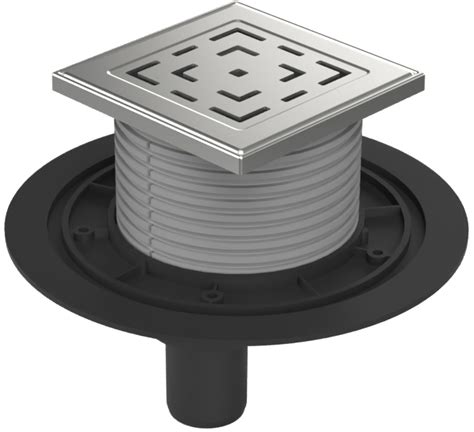Floor Drain With Bottom Outlet D40 Stainless Steel Grid Labyrinth ChudĚj Sro