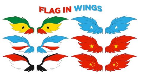 Premium Vector Wings With Flag