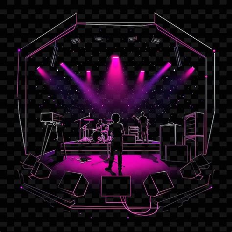 Neon Echo Effect With A Candidate At A Soundcheck Landscape Neon Line