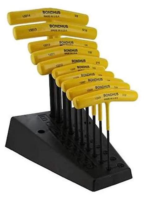 Bondhus 116 13390 10 Pc T Handle Hex Key Set 3 32 3 8 Inch W