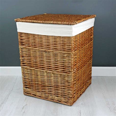 Buy Square Natural Wicker Laundry Basket From The Basket Company