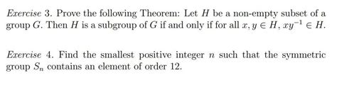 Solved Exercise Prove The Following Theorem Let H Be A Chegg