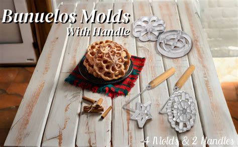Yimitee 6 Pack Bunuelos Molds With Handles Rosette Timbale