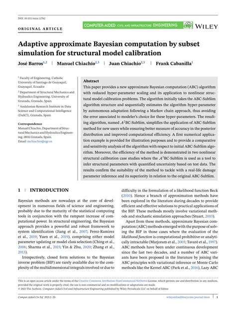 pdf adaptive approximate bayesian computation by subset simulation