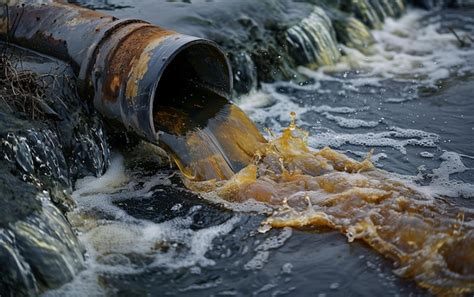 Premium Photo Toxic Waste Disposal From Factory Into River