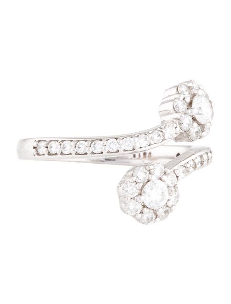 Ring 14k Diamond Cocktail Ring Rhodium Plated 14k White Gold Cocktail