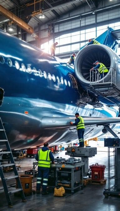 Free Aircraft Maintenance Work Image Aircraft Technician Hangar