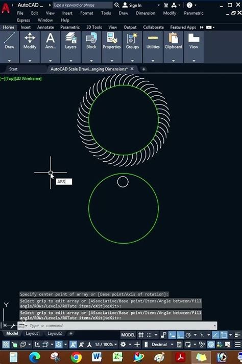 How To Create And Use Polar Arrays Circular Patterns In Autocad 36 Shortsvideo Autocad
