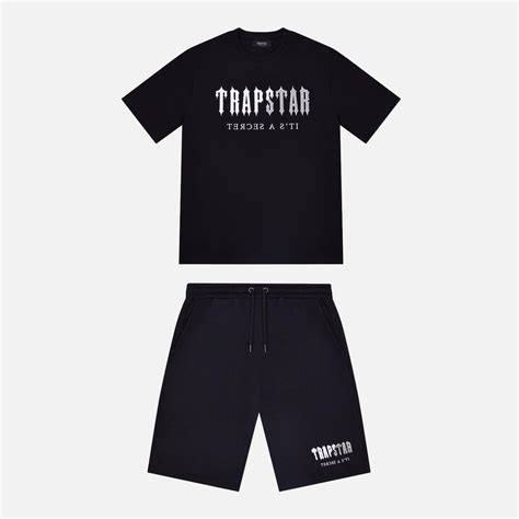 Trapstar Chenille Decoded Short Set Black White