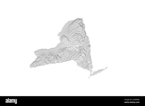 New York Ridgeline Map Depicting Diverse Topography From Coastal
