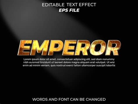 Premium Vector | Emperor text effect font editable typography 3d text vector template