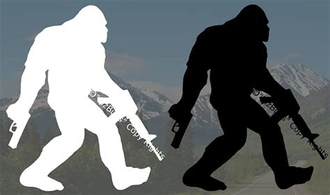 2 Pack Bigfoot Guns Decal Carrying Arnra Guns Decal Vinyl Sticker