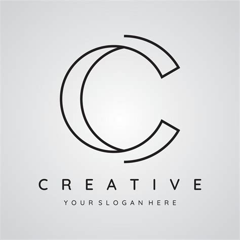 Creative Design Abstract Template Element Initial Letter C Monogram Or