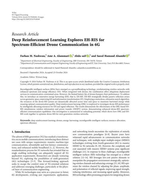 Pdf Deep Reinforcement Learning Explores Eh Ris For Spectrum Efficient Drone Communication In 6g
