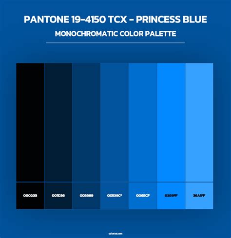 Pantone 19 4150 Tcx Princess Blue Color Palettes