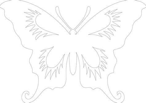 Premium Vector Luna Moth Outline Silhouette White Background