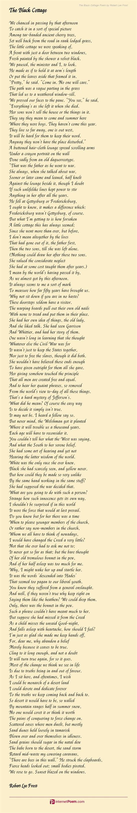 The Black Cottage A Poem By Robert Lee Frost