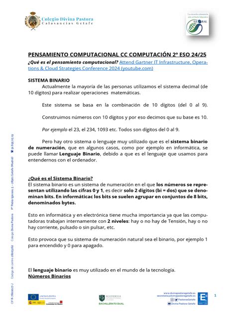 Apuntes Pensamiento Computacional 2425 Pdf Decimal Poco