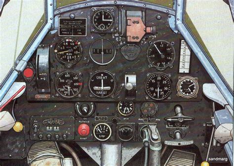Cockpit Controls Of The Messerschmitt Bf 109 Cockpit Messerschmitt