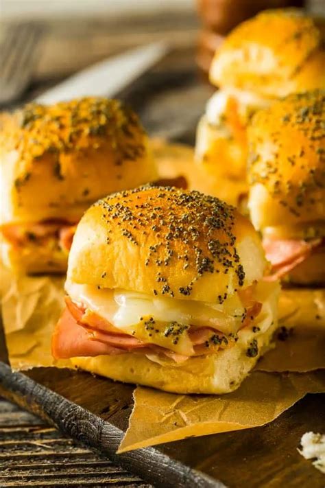Hot Ham And Cheese Party Sandwiches The Wicked Noodle This Unruly