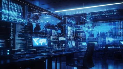 Advanced Control Room Equipped With Cuttingedge Tech For Data