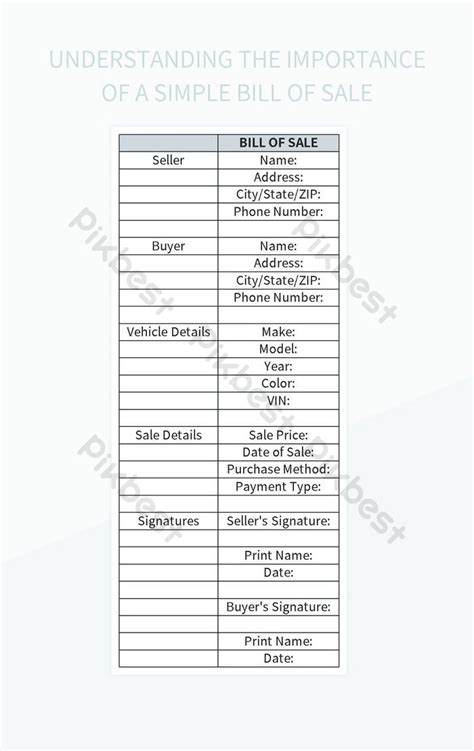 The Significance Of A Clear And Concise Bill Sale A Comprehensive