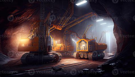 Underground Mining Coal Mining In Mine Miner In Underground Mine On