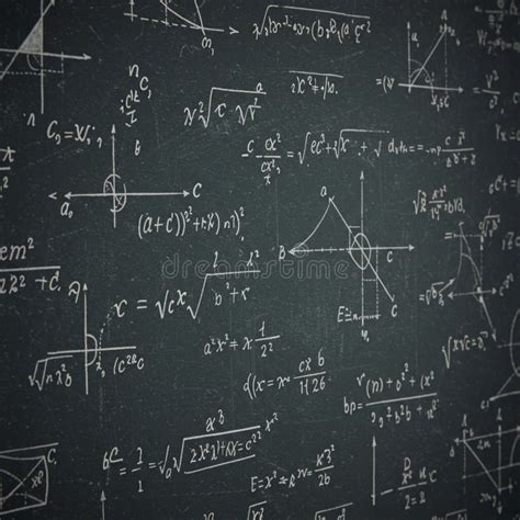Chalkboard Filled With Mathematical Equations And Graphs Complex