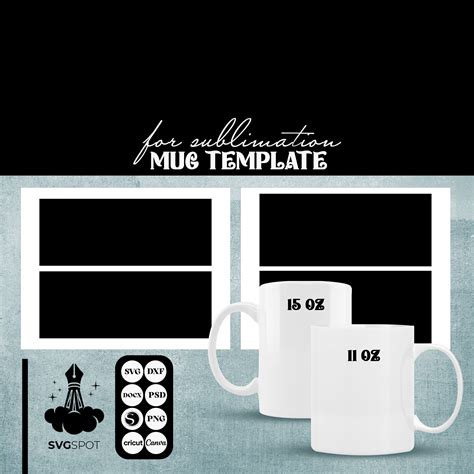 11oz 15oz Mug Wrap Pack Template Svg Mug Template Svg Mug Svg Cricut