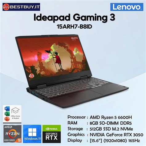 Jual Lenovo Ideapad Gaming Arh B Id R H Gb Gb Rtx W Shopee Indonesia