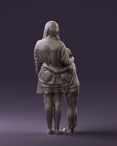 Mom With Daughter 0600 3d Print Ready 3d Model 3d Printable Cgtrader