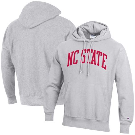 Mens Heathered Gray Nc State Wolfpack Team Arch Reverse Weave Pullover