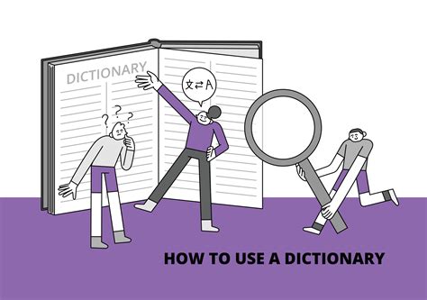 How To Use A Dictionary Hand Drawn Character Illustration 11225695