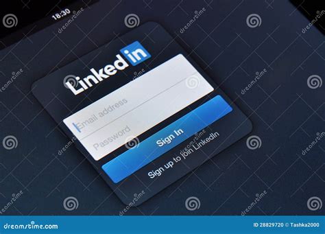 Linkedin Login Page On Apple Ipad Screen Editorial Image Image Of