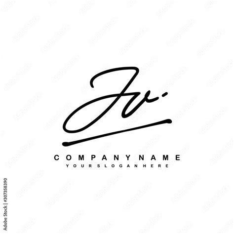 Jv Initials Signature Logo Handwriting Logo Vector Templates Hand