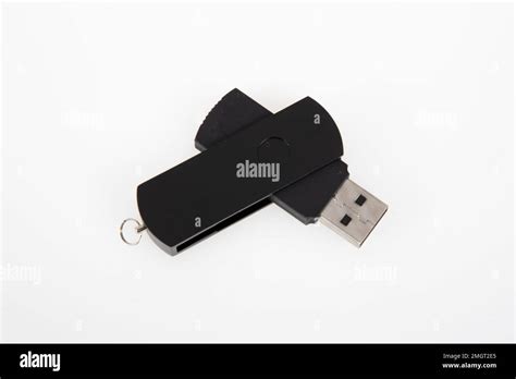 Black Opened Ready To Use USB Flash Drive Stick On White Background Stock Photo Alamy