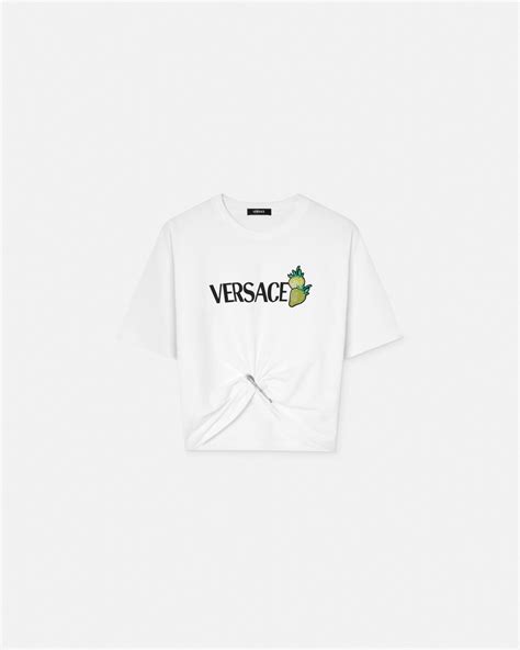 Strawberry Garden Safety Pin Crop T Shirt Versace In