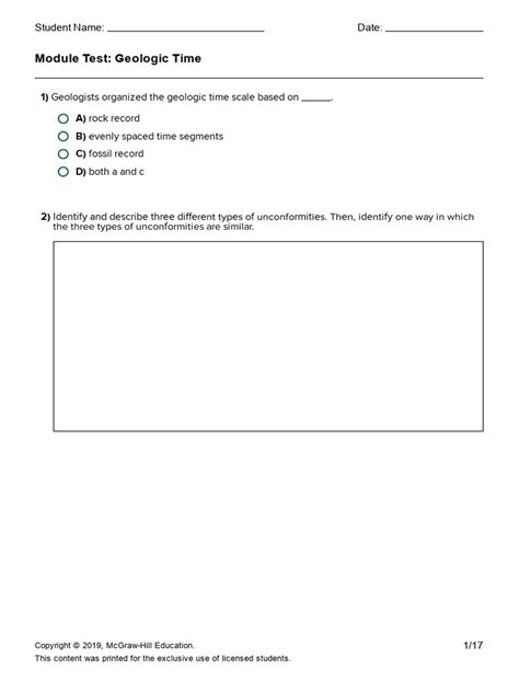 Module Test Geologic Time Se 2 Pdf Geologic Time Scale Stratigraphy