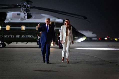 Melania Trump Looks Elegant In White Suit And Nude Heels At Latest