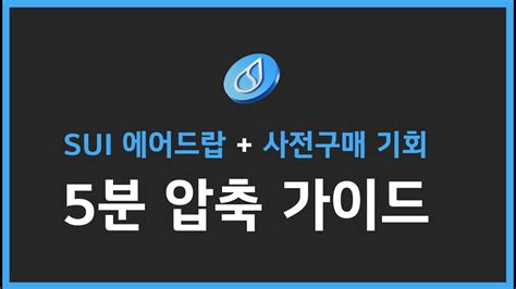 Sui 수이 에어드랍 실전압축 공략 Youtube