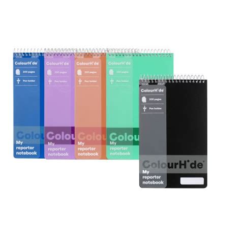 Notebook Marbig Colourhide 200x127mm Spiral Reporter 200pg Skout Office Supplies