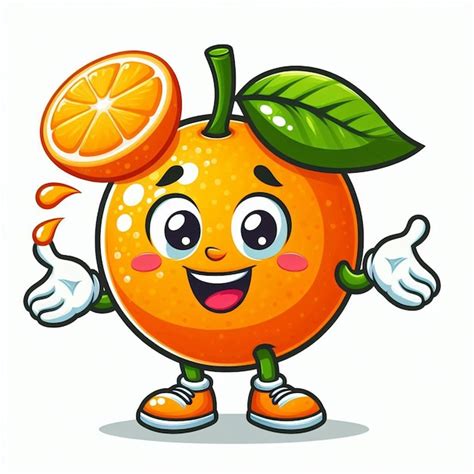 Cheerful Orange Cartoon Character Premium Ai Generated Image