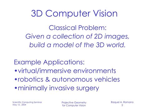 Ppt Projective Geometry For Computer Vision Powerpoint Presentation