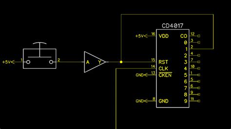 Logic Gates Two Reset Sources For The Cd4017 Are Interefering