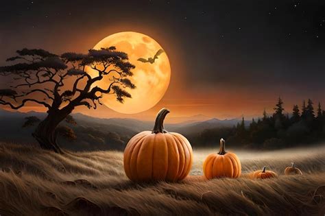 Premium Ai Image Halloween Pumpkin Scene