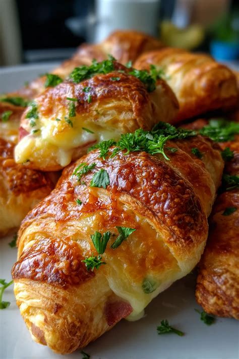 Baked Ham And Cheese Croissants Easy Brunch And Dinner Recipe