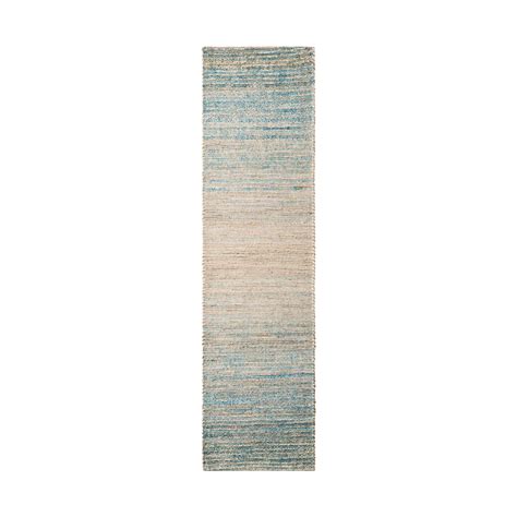 Ivory And Blue 2 2 X 8 Chenille Jute Runner Rug Hamma Galleries